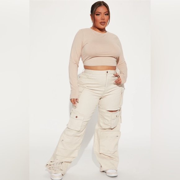 Fashion Nova | Jeans | Cream Cargo Pants | Poshmark